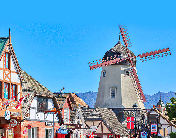 Solvang's windmills and Danish architecture transport you straight to Europe. No passport required for this overseas adventure!