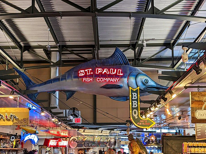 That giant blue marlin hanging from the ceiling isn't just decoration&mdash;it's warning the other fish what happens if they're too delicious!