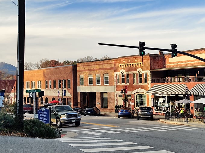 Tryon's main street shopping district offers mountain treasures at every charming storefront.