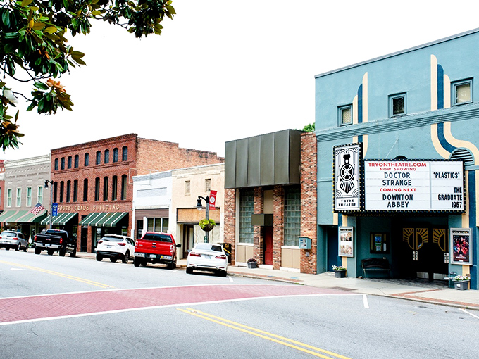 Tryon's quaint downtown looks like it was designed specifically for peaceful retirement. Those mountains in the background are the cherry on top!
