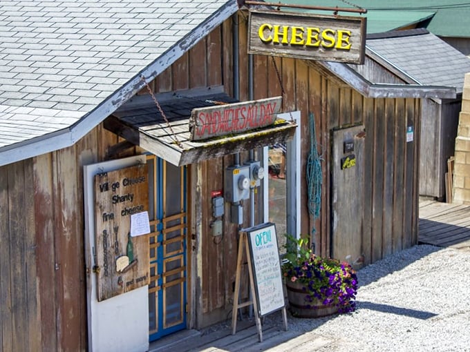 This rustic wooden shanty looks like it was built by cheese-loving elves with impeccable taste.