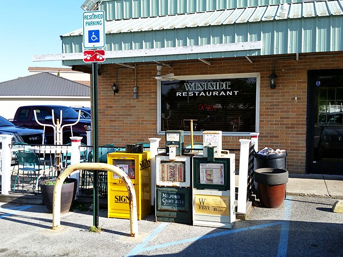 Humble exterior, extraordinary breakfast. This unassuming spot doesn't need fancy signage when the scrapple speaks for itself.