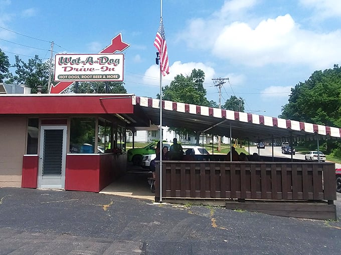 Wot-A-Dog's red and white awning has sheltered hungry Ohioans from both summer sun and sudden showers for decades.