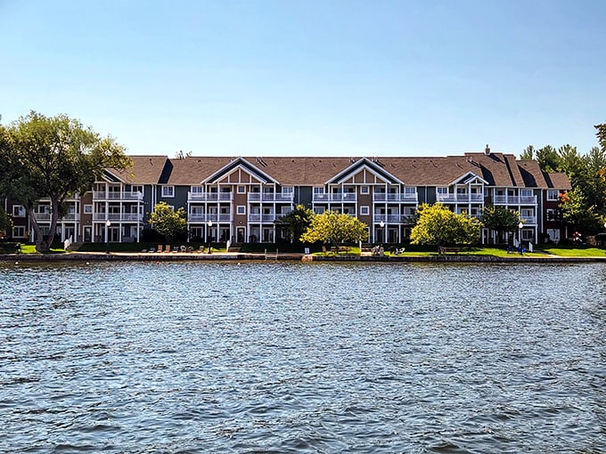 Fall colors frame waterfront condos along Cadillac's shoreline &ndash; front-row seats to Michigan's most spectacular seasonal show.