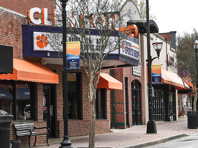 Beyond the football frenzy, Clemson's downtown offers a peaceful retreat where college town meets mountain charm.