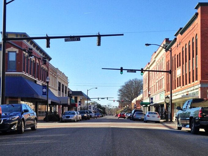 Historic buildings frame Elizabeth City's charming streetscape. The kind of place where even the architecture seems to welcome you.