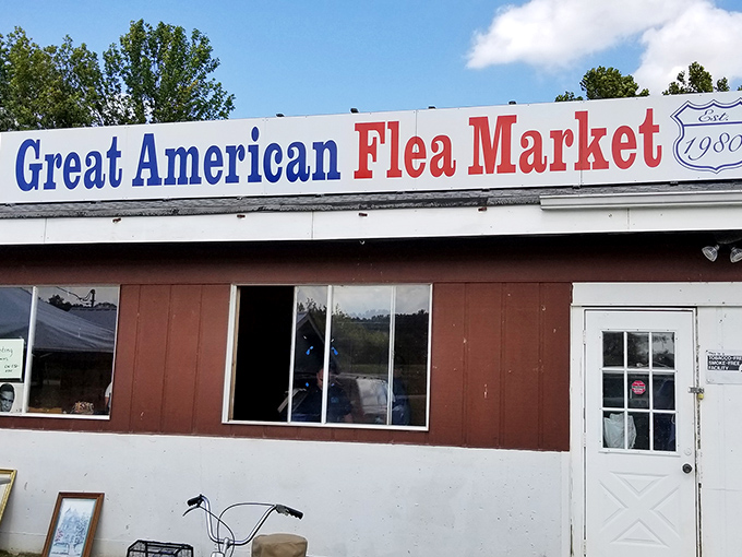 Classic Americana meets flea market magic at this Union landmark where the sign says it all.