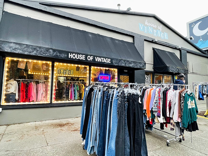 Even the sidewalk becomes retail space at House of Vintage, where yesterday's fashion statements wait for tomorrow's trendsetters.
