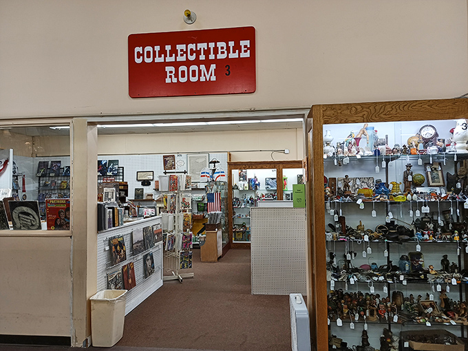 Neatly organized booths make browsing a pleasure. That vintage camera has captured moments long before selfies existed.