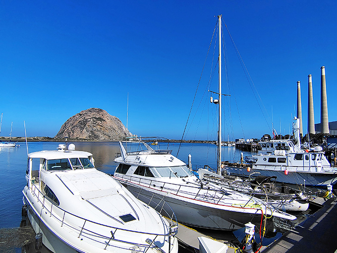 Fishing boats bob in Morro Bay's harbor where retirees find smooth sailing on fixed incomes. No yacht required.