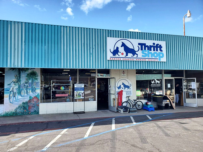 The cheerful blue exterior and playful logo tell you this isn't just any thrift store &ndash; it's shopping with a purpose for our four-legged friends.