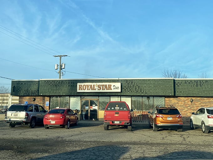 Morning light reveals a diner that's all about substance over style. The parking lot is full for good reason!