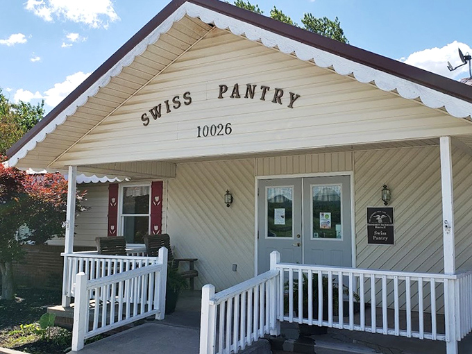 Those blooming flowers frame the entrance like nature's own welcome mat to sandwich paradise.