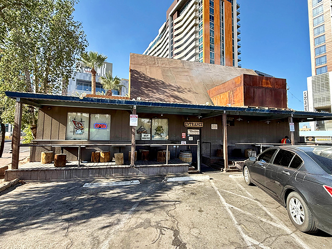 Looks like a frontier trading post, smells like mesquite heaven. This is where burger memories are made, one smoky bite at a time.