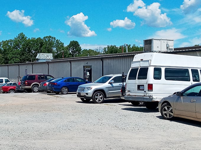 Don't judge a flea market by its parking lot &ndash; The Flea's unassuming exterior hides a treasure trove of vintage delights inside.