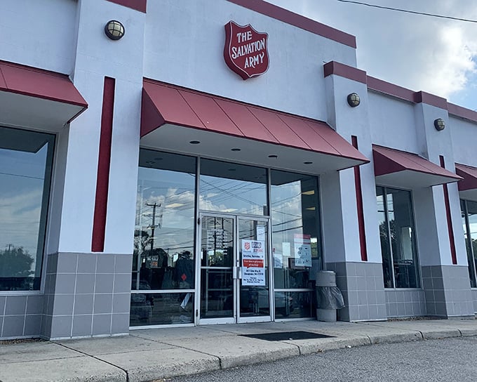 Clean lines and bright windows invite thrifters into a world where yesterday's castoffs become tomorrow's treasures.