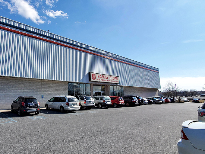 Sunlight gleams off the Salvation Army's industrial exterior. Inside this unassuming building, bargain miracles happen daily.