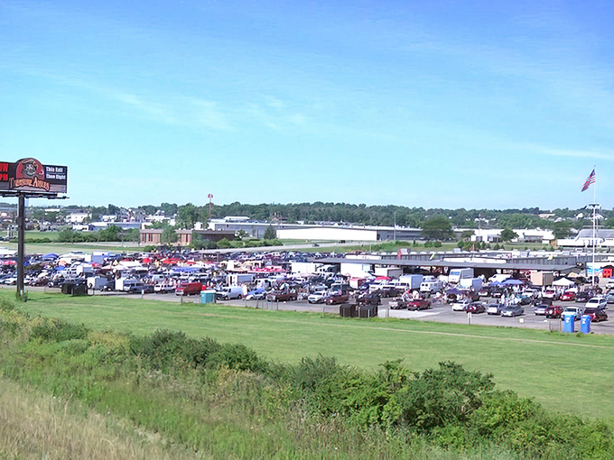 The view from the highway doesn't lie&mdash;Treasure Aisles creates its own horizon of possibilities and parking spaces.