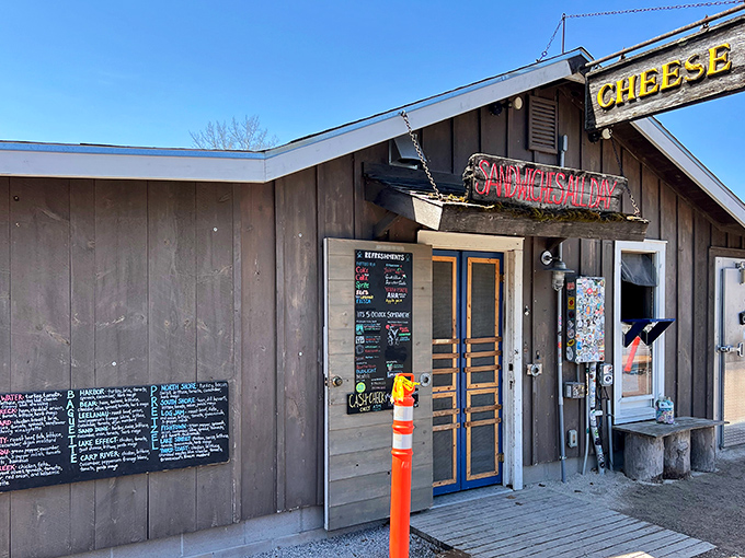 Weathered wood and simple charm create the perfect backdrop for some seriously sophisticated cheese craftsmanship.