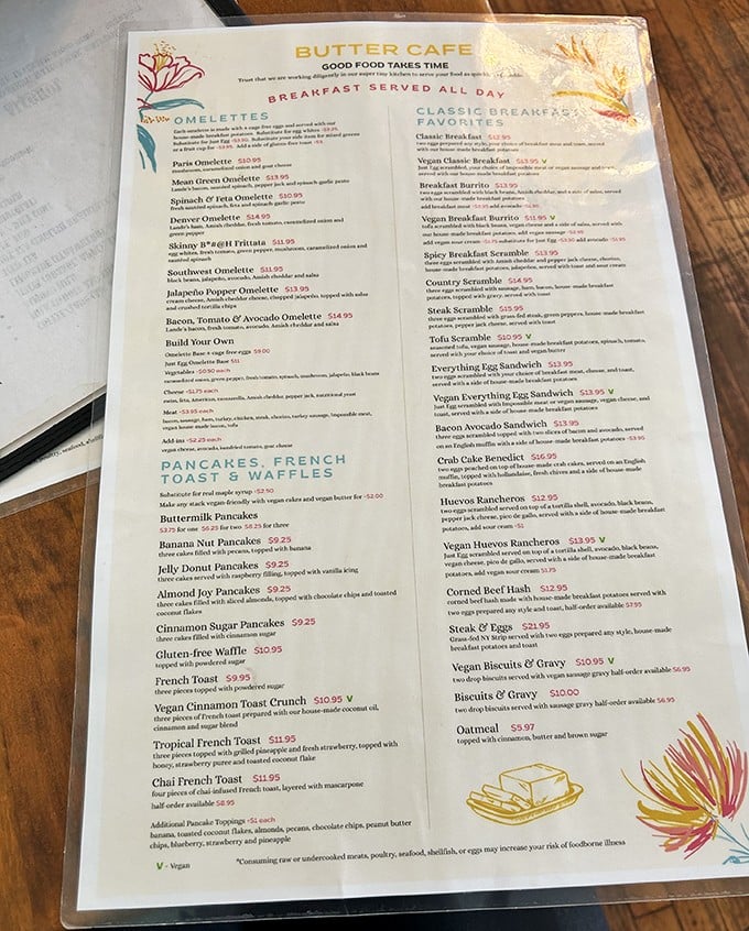 A menu that reads like a love letter to breakfast. The hardest relationship you'll have today is choosing just one dish.
