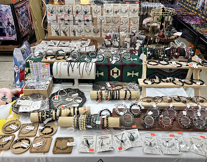 Jewelry that tells stories without breaking the bank. Each bracelet and necklace waits patiently for the right wrist or collarbone to call home.