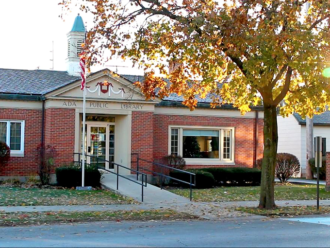 The Ada Public Library isn't just about books—it's where community knowledge and autumn's golden glow perfectly complement each other.
