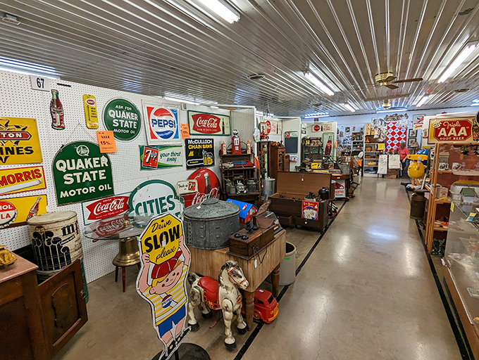 Vintage advertising heaven! These nostalgic signs from Quaker State to Coca-Cola tell the story of American consumerism better than any history book.