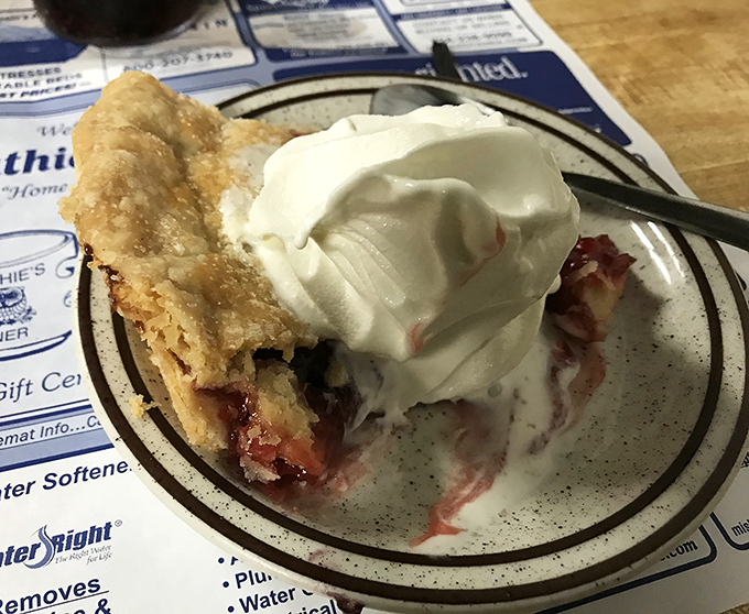 Homemade apple pie topped with whipped cream &ndash; because sometimes dessert for breakfast is absolutely the right choice.