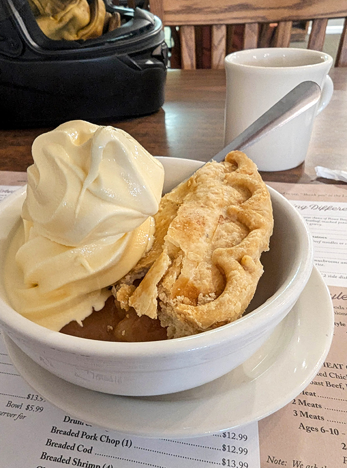 Apple pie so beautiful it belongs in a Norman Rockwell painting, tastes even better than it looks.