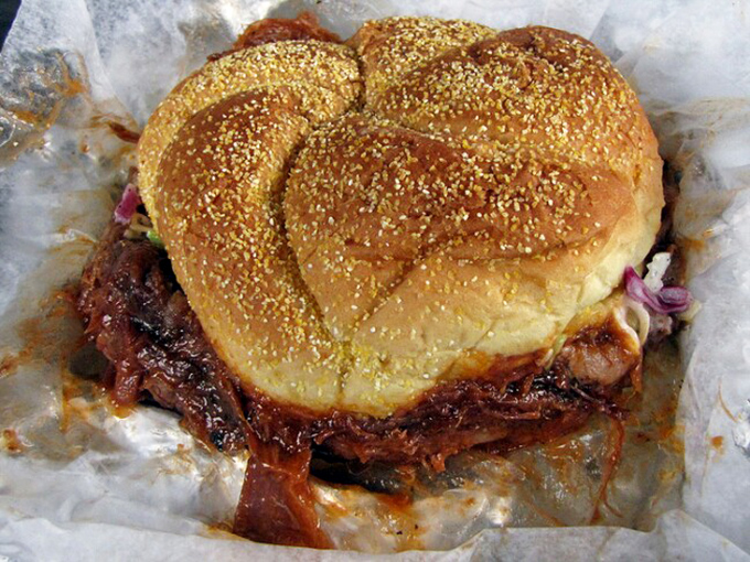 This BBQ sandwich isn't trying to impress anyone with fancy presentation&mdash;it's too busy being absolutely delicious.