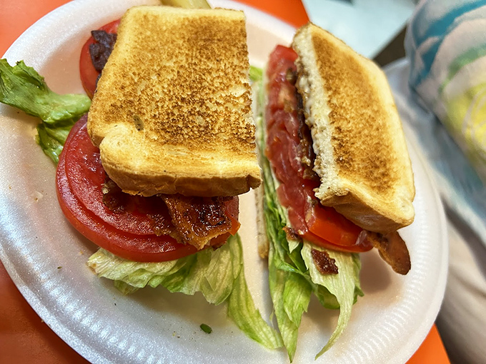 The BLT&mdash;where crispy bacon, garden-fresh tomatoes, and crisp lettuce perform a three-part harmony between perfectly toasted bread.