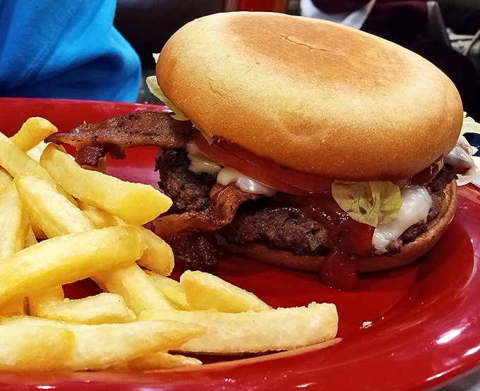 The bacon cheeseburger arrives like a beautiful, beefy monument to American excess&mdash;exactly as it should be.