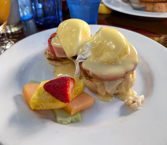Bacon, tomato, and lobster eggs Benedict that transforms a classic brunch dish into something worthy of a standing ovation from your stomach.