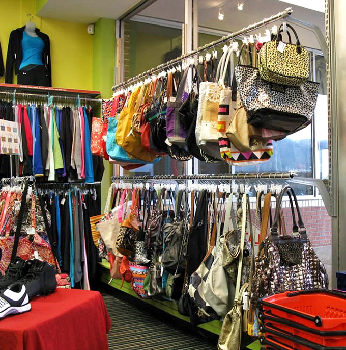 Handbag heaven! From leopard prints to classic black, these pre-loved purses hang like fashion fruit ripe for the picking.