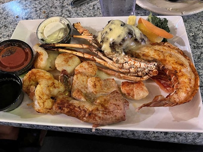 When your seafood platter arrives looking like Neptune's personal treasure chest, you know you've chosen wisely today.