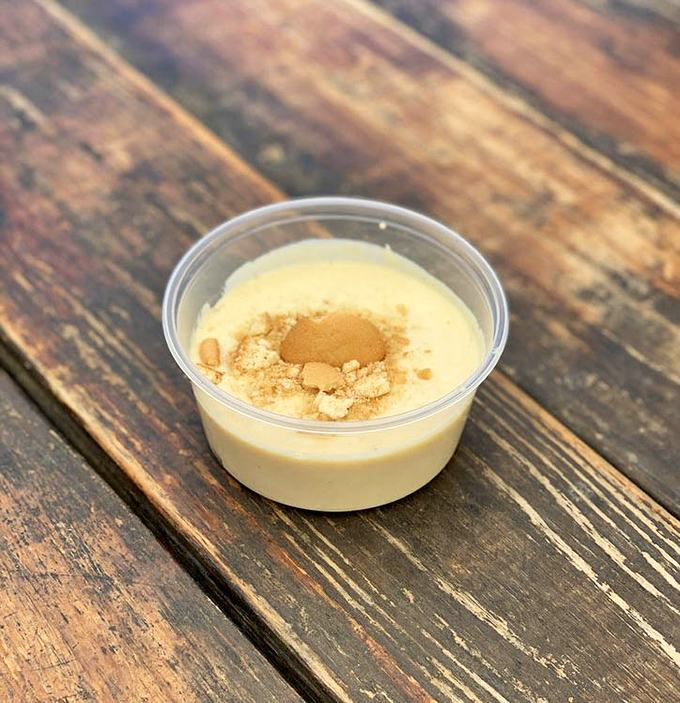 Banana pudding that makes you question why you've wasted time on lesser desserts. That crumbled cookie topping is the crown jewel.