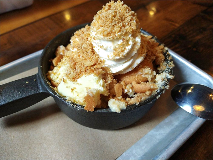 Banana pudding that your grandmother would approve of, though she might be slightly jealous of those perfectly crumbled cookies on top.