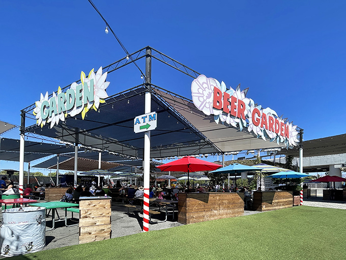 Where treasure hunting meets thirst quenching. The Beer Garden offers a shady oasis for weary shoppers to recharge between bargain battles.