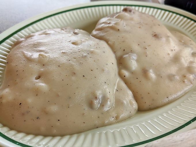 Biscuits and gravy: the breakfast that hugs you from the inside. These pillowy islands floating in a sea of peppery gravy could convert even the most dedicated health nut.