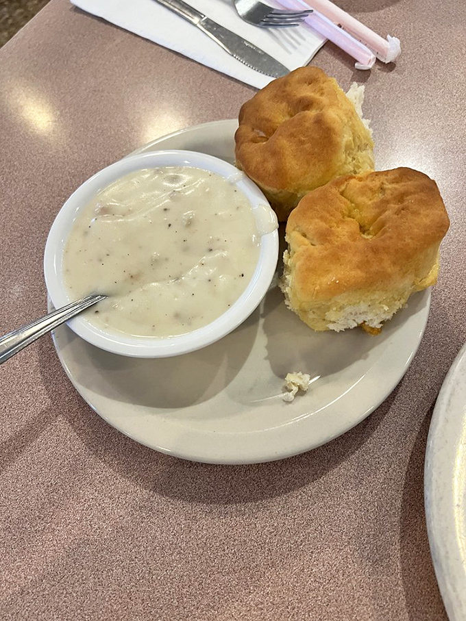 These biscuits don't just rise&mdash;they ascend to a higher plane of existence, especially when baptized in that pepper-flecked gravy.