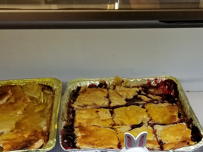 
Fruit cobbler that looks like it was made by someone who learned the recipe from someone who learned it from someone else. That's three generations of delicious right there.