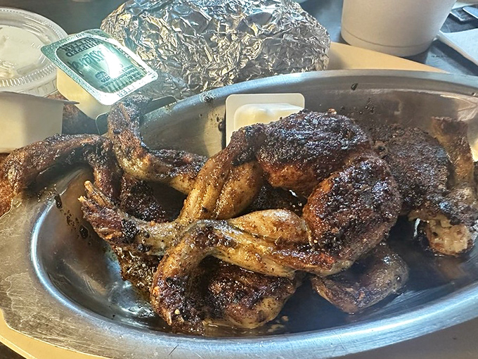 Blackened frog legs that would make even French chefs nod in approval. Crispy, smoky, and worth every mile of the drive.