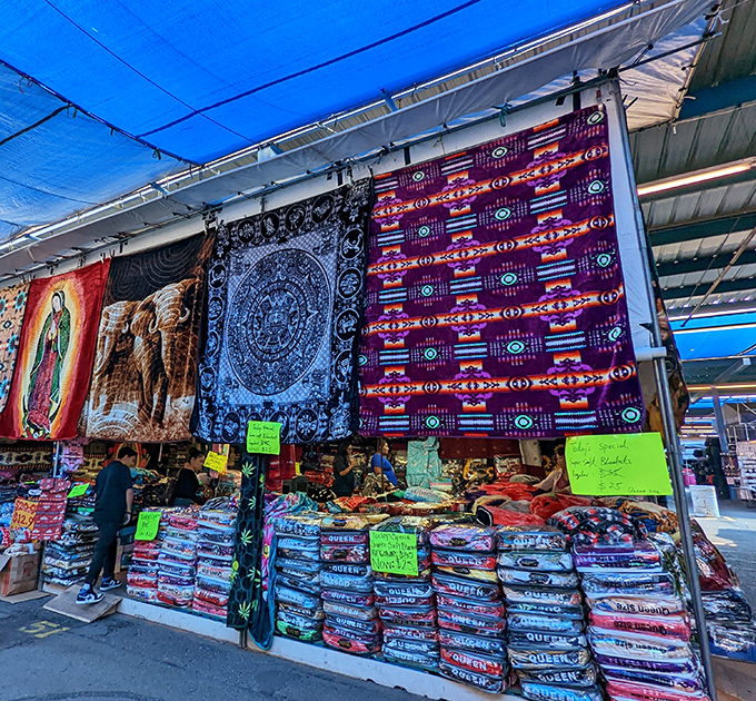 Tapestries that transform blank walls into statements. These vibrant designs bring the colors of Mexico and the Southwest right into your living room.