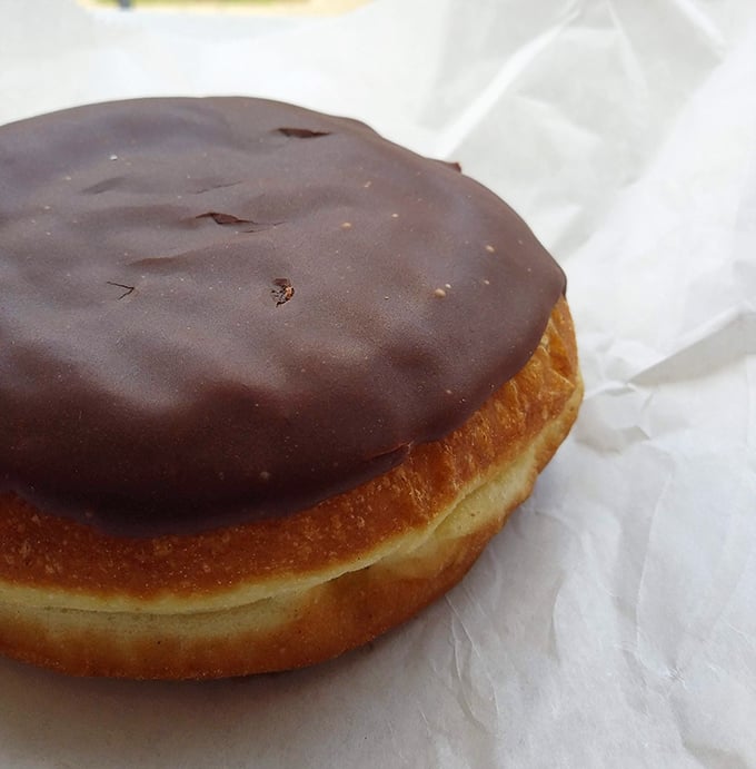 Boston cream perfection that makes you question everything you thought you knew about dairy-free custard. Science or sorcery? You decide.
