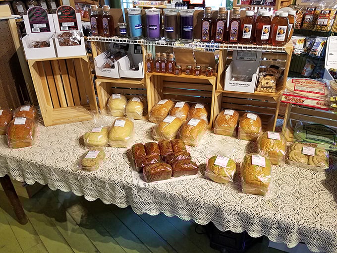 Fresh-baked loaves waiting patiently for their moment of glory. These aren't just breads &ndash; they're the foundation of sandwich greatness.