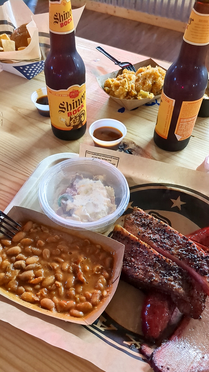Behold the brisket that could make vegetarians question their life choices, bark dark as midnight.