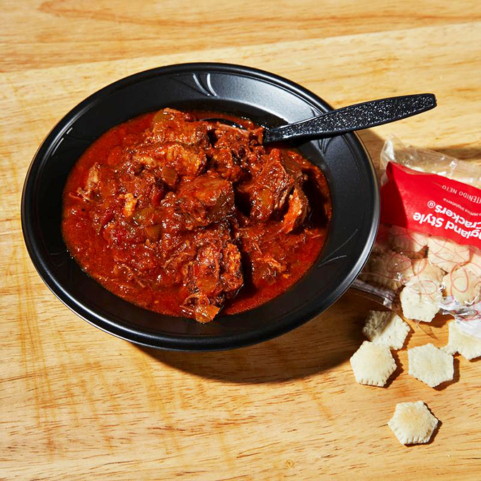 The legendary brisket chili—where smoked meat meets slow-simmered perfection. Each spoonful delivers a depth that makes ordinary chili seem like it's not even trying.