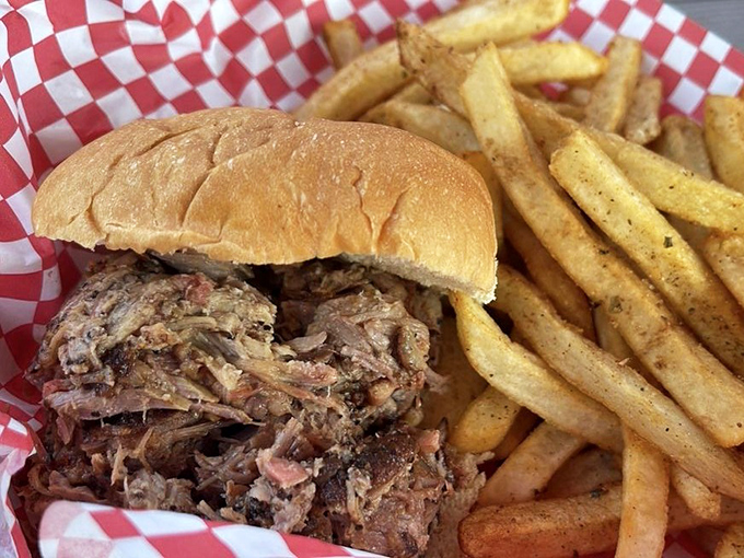 A pulled pork sandwich that doesn't just satisfy hunger&mdash;it resolves it completely, with meat so tender it practically surrenders to your bite.