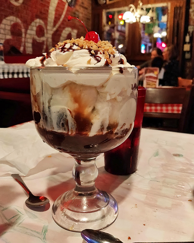 A brownie sundae that doesn't just satisfy your sweet tooth&mdash;it throws a party for it, complete with whipped cream, nuts, and that essential cherry on top.