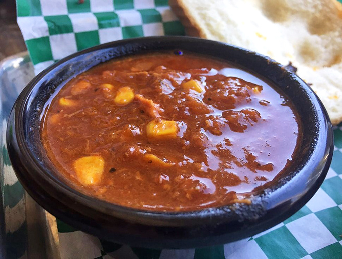 Brunswick stew &ndash; that quintessential Georgia barbecue companion &ndash; arrives thick and hearty, warming you from the inside out like a southern hug in a bowl.